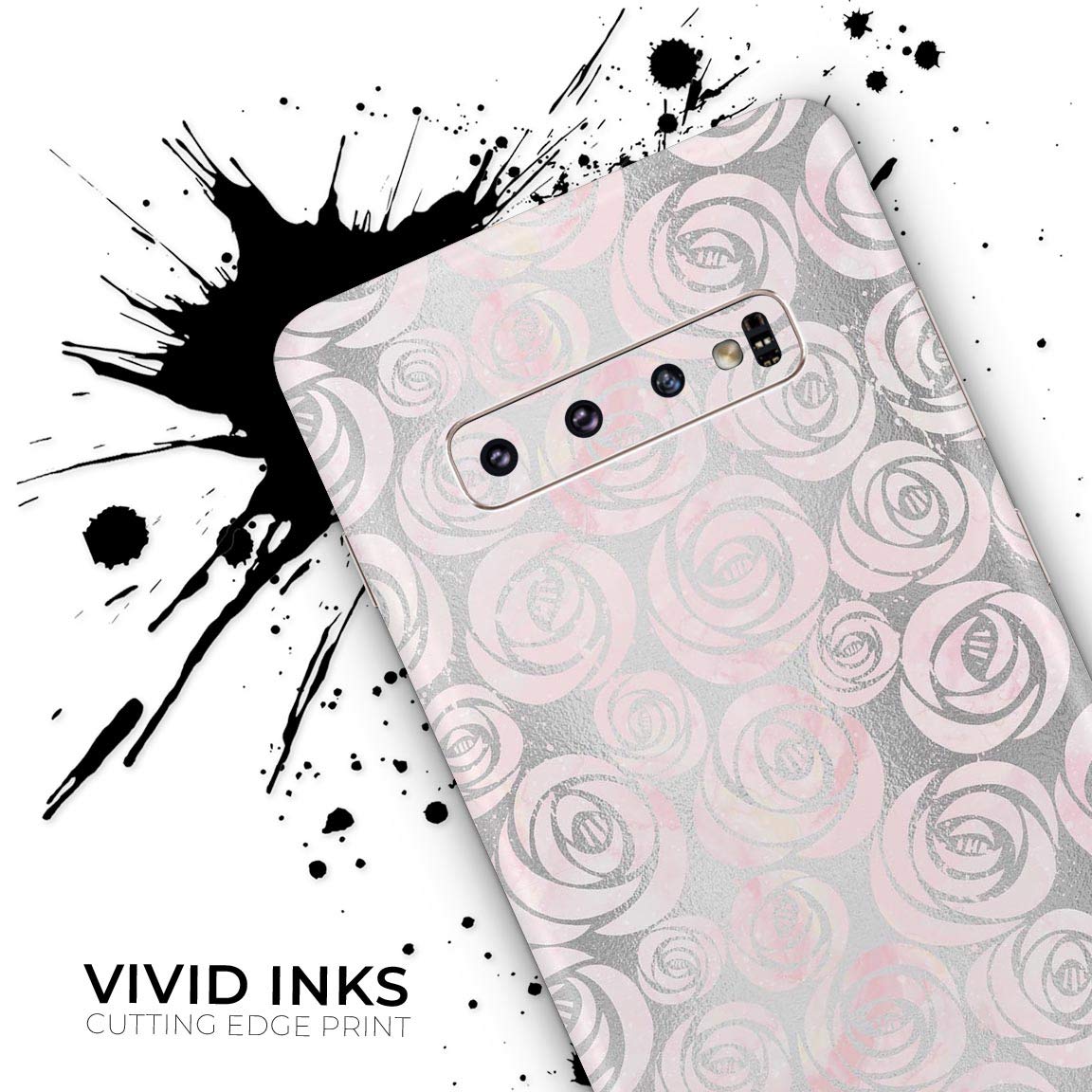 DesignSkinz Karamfila Silver & Pink Marble V15 Protective Vinyl Decal Wrap Skin Cover Compatible with The Samsung Galaxy S20 (Screen Trim & Back Glass Skin)