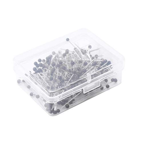 250 Pieces Sewing Pins Ball Glass Head Pins Straight Quilting Pins for Dressmaker Jewelry Decoration, Black