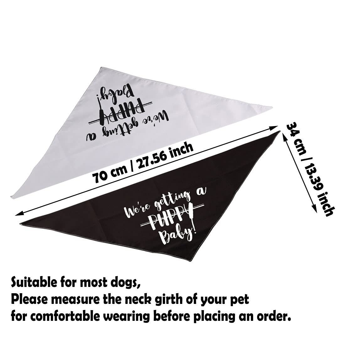2 Pack We’re Getting a Puppy Baby Dog Bandana Pregnancy Announcement Baby Announcement Gift (Getting a Puppy Baby 2 pack)