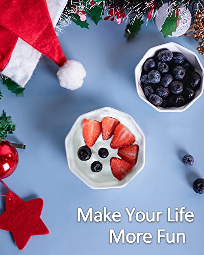 Delling Ramekins 4 oz Set, Creme Brulee Ramekins Oven Safe, Geometric Souffle Dishes Ramekins, Porcelain Ramekin for Baking Souffle Ramekins Bowls, Small Souffle Dishes Bowls Set of 6, White