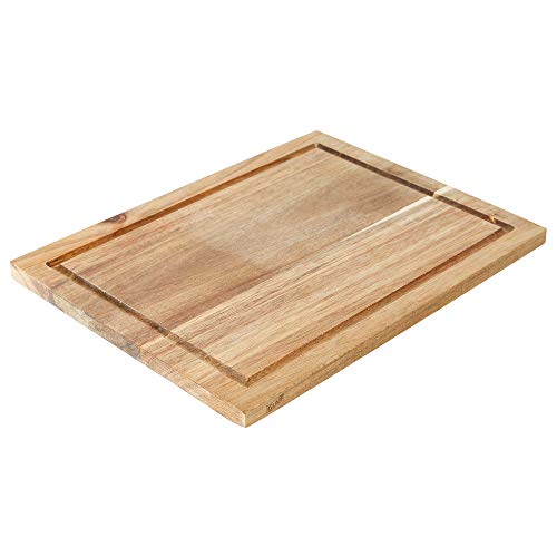 Glad Acacia Wood Cutting Board with Juice Grooves | Reversible Solid Butcher Block and Charcuterie Tray | Home Kitchen Supplies for Chopping and Serving
