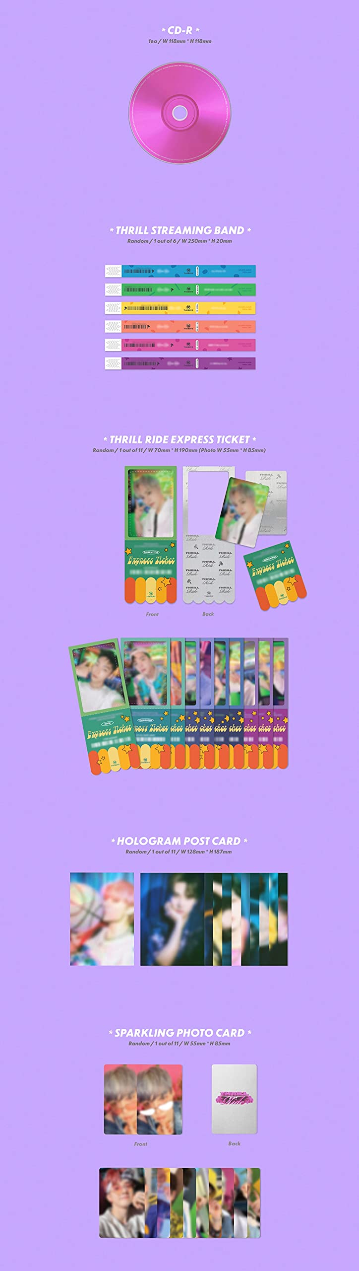 Cre.ker Entertainment THE BOYZ - THRILL-ING (6th Mini Album) Album+Extra Photocards Set (KICK ver.), 122513