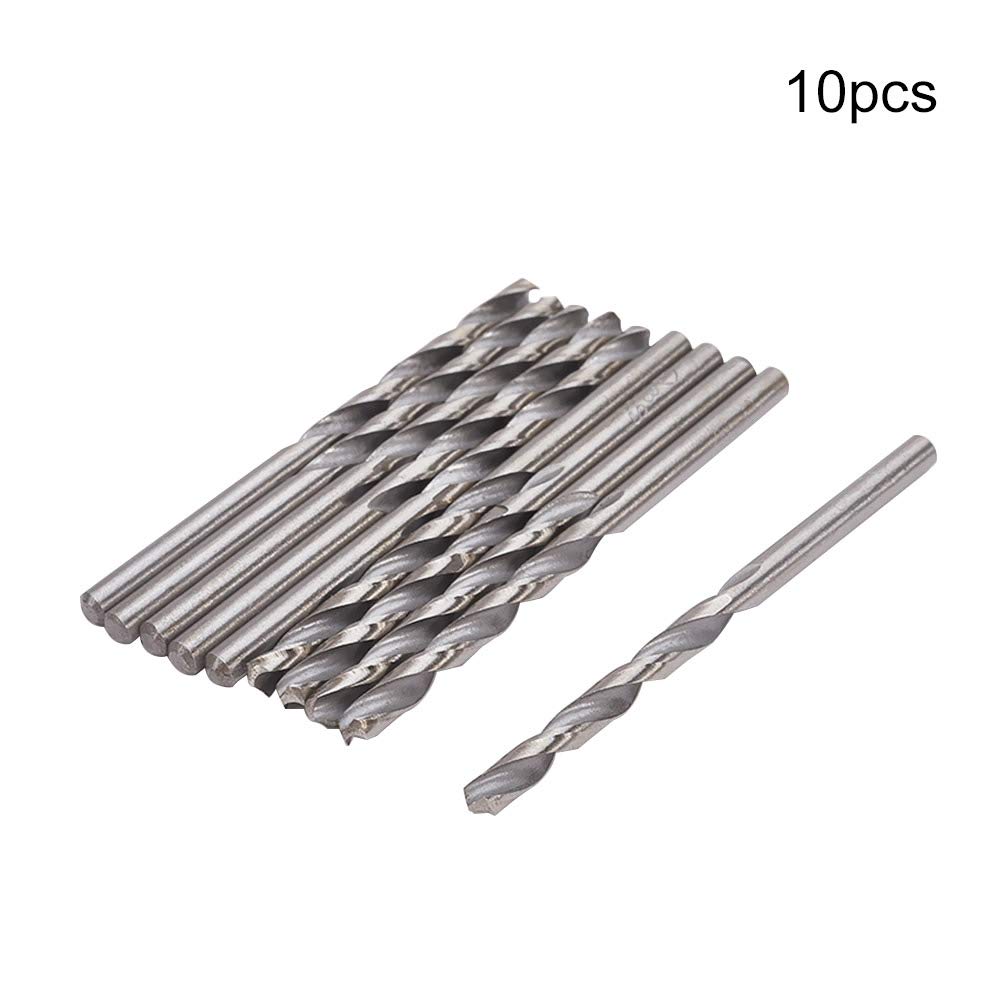 Auniwaig 10pcs 0.17" HSS-4241 Round Shank Twist Drill Bit 4.4mm Diameter, Silver Grind Heat Treatment Drilling Tool, for Steel Aluminum Alloy
