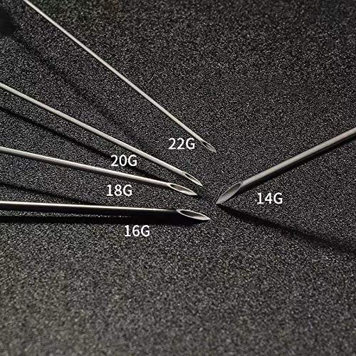 5PCS Body Piercing Needles 16G Gauge Steel Cartilage Piercing Catheter Needles for Lip Tongue Piercing Tattoo Supply (16G)