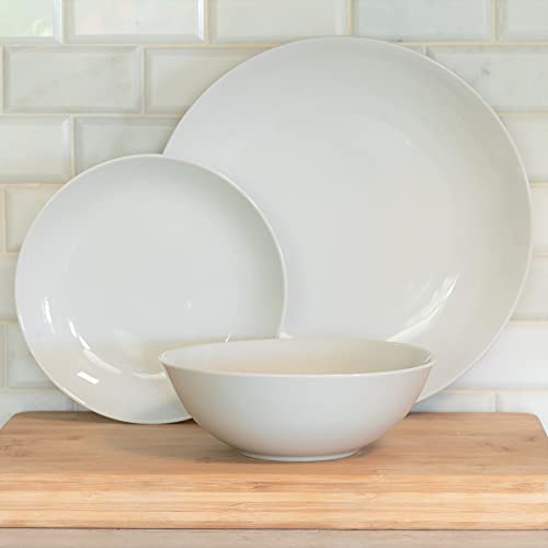 10 Strawberry Street Simply Coupe Dinnerware Set, White, Service for 4 ( 12 Piece)