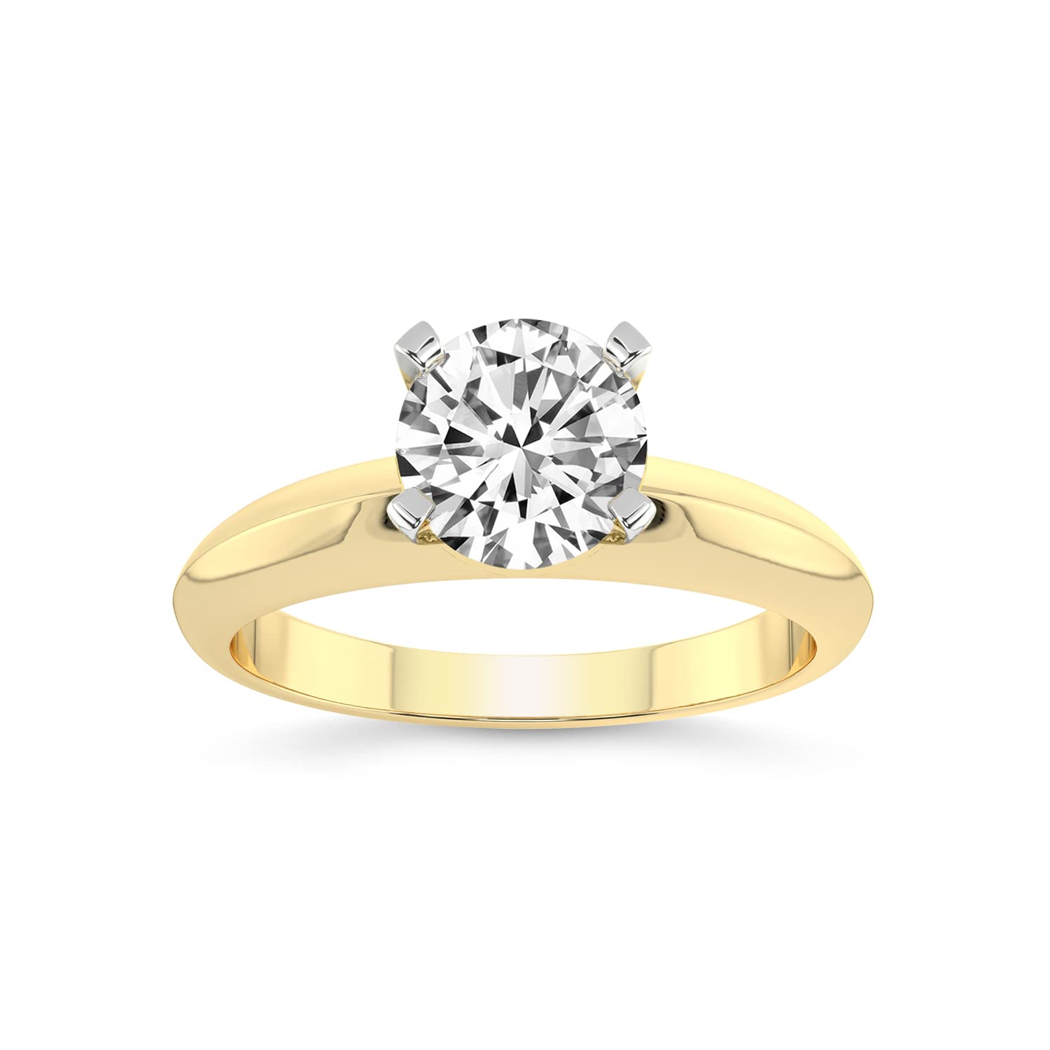 1 Carat | IGI Certified Round shape Lab Grown Diamond Engagement Ring For Women | 14K Or 18K in White, Yellow Or Rose Gold | Eloise Solitaire Knife Edge Diamond Ring |FG-VS1-VS2 Quality Friendly Diamonds Engagement Ring