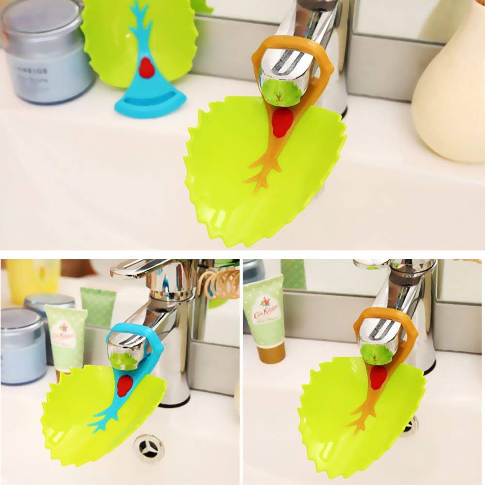 4 Pack Leaf Design Faucet Extender, Sink Handle Extender, Safe Fun Baby Hand-Washing Solution for Babies, Toddlers, Kids and Children