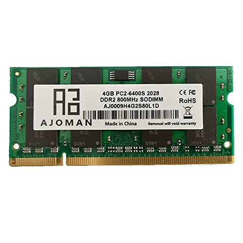 AJOMAN 8GB Kit (4GBx2) PC2-6400S DDR2 800Mhz SoDIMM Laptop RAM Non-ECC 1.8V Notebook Memory for DELL Latitude M2400/E5400/E5500/XFR E6400/E6400/E6400 ATG/M4400/E6500