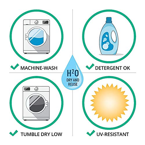 PIG Home Solutions Dryer-Safe Reusable Water Absorbent Sock - 4 Pack - 3" x 38" - Absorbs Up to 34 oz per Sock - Gray - PM50673