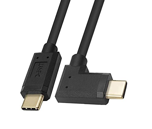 Qaoquda USB C Cable, USB 3.1 Type C (USB-C) Male to Male Coiled Spring Spiral Cable, 3A 10Gbps Fast Charging, Data Extension Cable, Stretched 3FT/1M (M/M Left & Right)