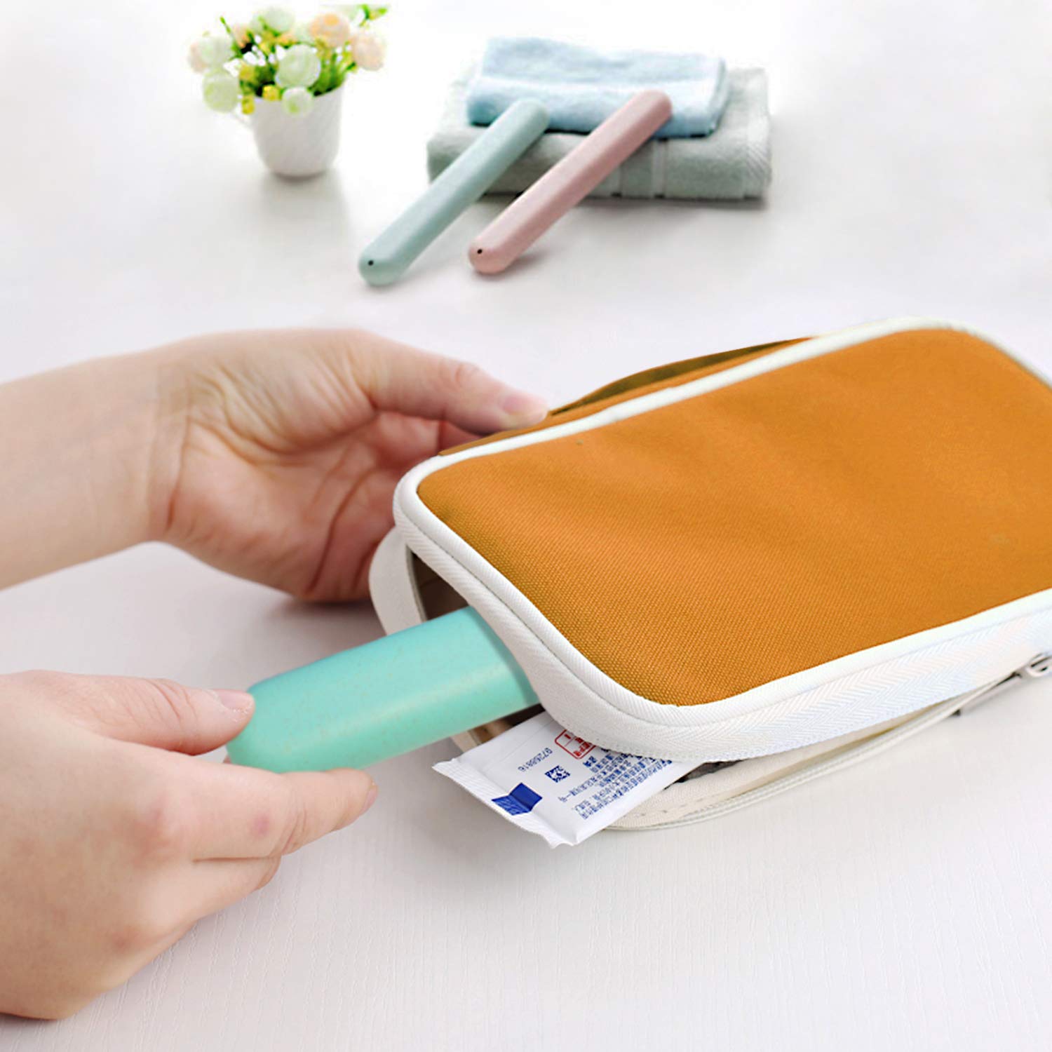 4 Pack Travel Toothbrush Case Portable Toothbrush Holder Toothbrush Travel Containers for Travel Business Trip Home Camping School