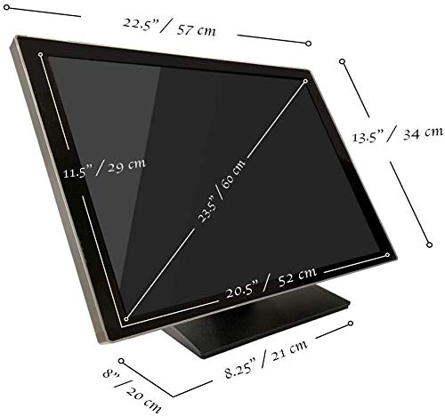 ANGEL POS 24" Metal Housing Capacitive LED Capacitive Multi-Touch HDMI VGA Monitor 16:9 Display 1080p, Seamless Splash Proof Flat Touchscreen, Industrial, Office, Retail, Restaurant