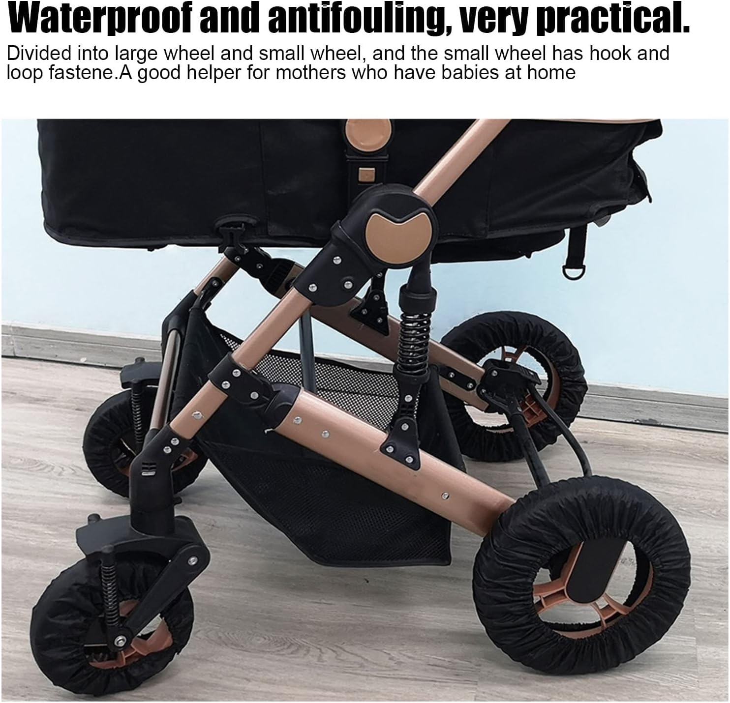4Pcs Baby Stroller Wheel Cover, Kid Baby Wheelchair Protector Pushchair Wheel Cover Stroller Accessory for Dia 4.7-6.3 Inches(Small (4pcs))