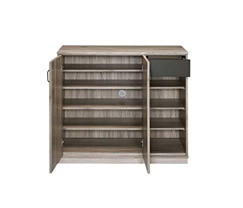 Bellemave Shoe Storage Cabinet, 4 Tier Shoe Rack with Drawers and Doors, Entryway and Hallway Furniture for Home and Office,47 inch,Gray Oak
