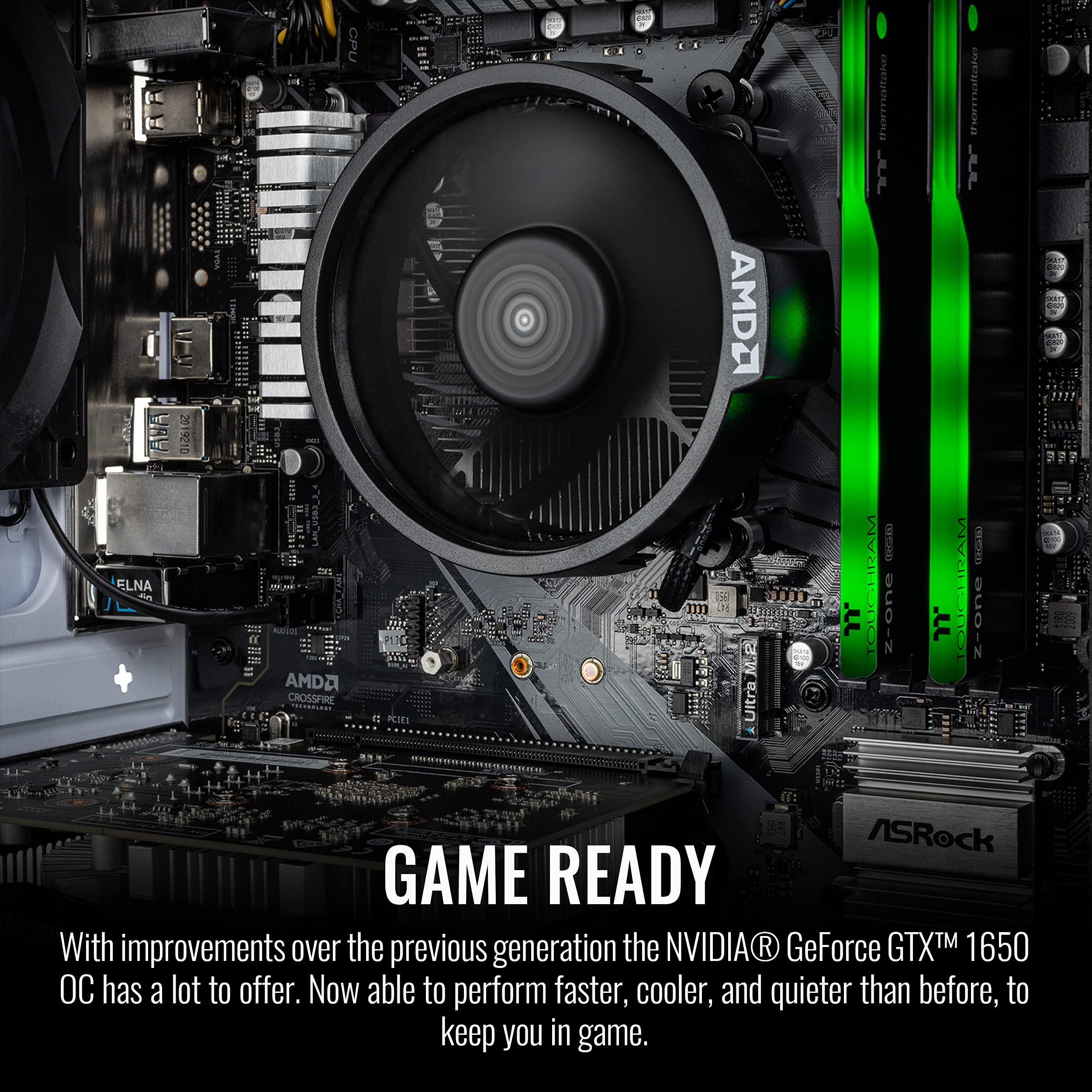 Thermaltake Glacier 150 Gaming PC (AMD Ryzen 5 3600, GTX 1650 OC, 16GB RGB 3200Mhz DDR4 ToughRAM Z-ONE RGB Memory, 500GB SSD, WiFi, Win 10 Home) Gaming Desktop Computer S1WT-B450-G15-LCS