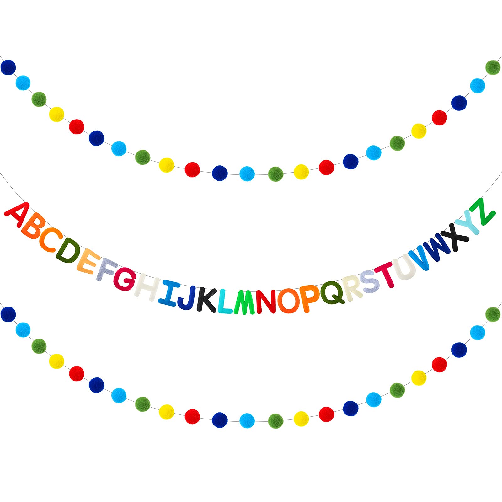 Alphabet Garland Felt Banners Alphabet Wool Felt Garland Letters Banners Wall Hanging for Toddler Room Nursery Baby Room Decor