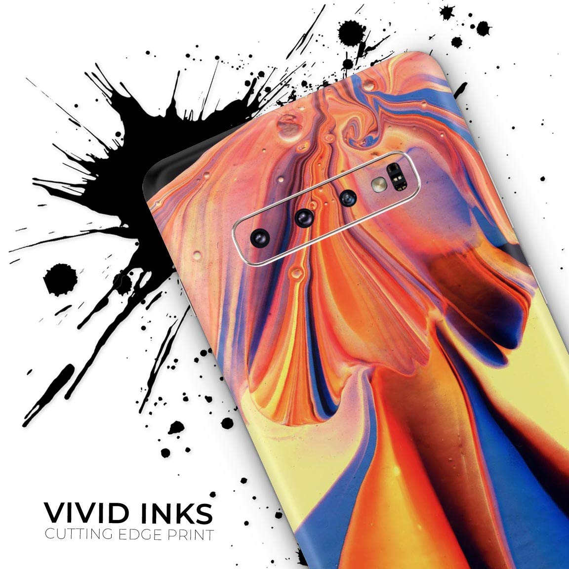 DesignSkinz Liquid Abstract Paint V48 Protective Vinyl Decal Wrap Skin Cover Compatible with The Samsung Galaxy S20 (Screen Trim & Back Glass Skin)