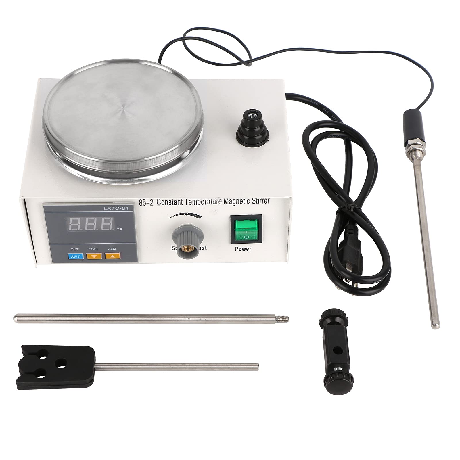 Magnetic Stirrer, Hot Plate with Digital Temperature Display & Speed Adjusting, Magnetic Mixer with 7 Pcs Stirrer Stir Bars Mixed, Home Lab Stirrer, 1000ML