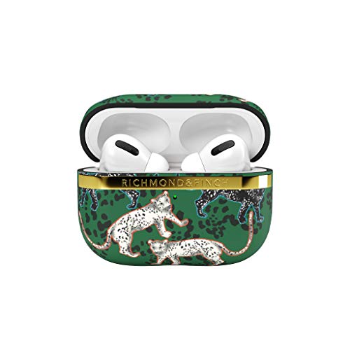 RICHMOND & FINCH Airpod Pro Case, Green Leopard Full Protective Cover, Shockproof, Scratch Resistant, Wireless Charging Compatible Case for Airpods Pro