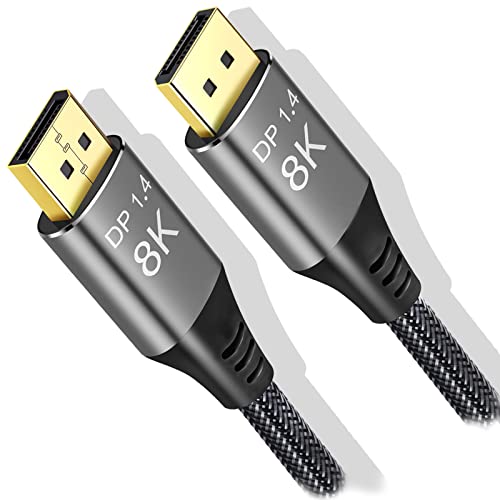 Angusplay 8K DisplayPort to Displayport Cable 1.4 25ft / 20ft 7m, Ultra HD 4K 144Hz, 8K 60Hz, HBR3(7680x4320 Resolution) DP to DP Cable, High Speed 32.4Gbps, Braided Long DisplayPort 1.4 Cable 23ft