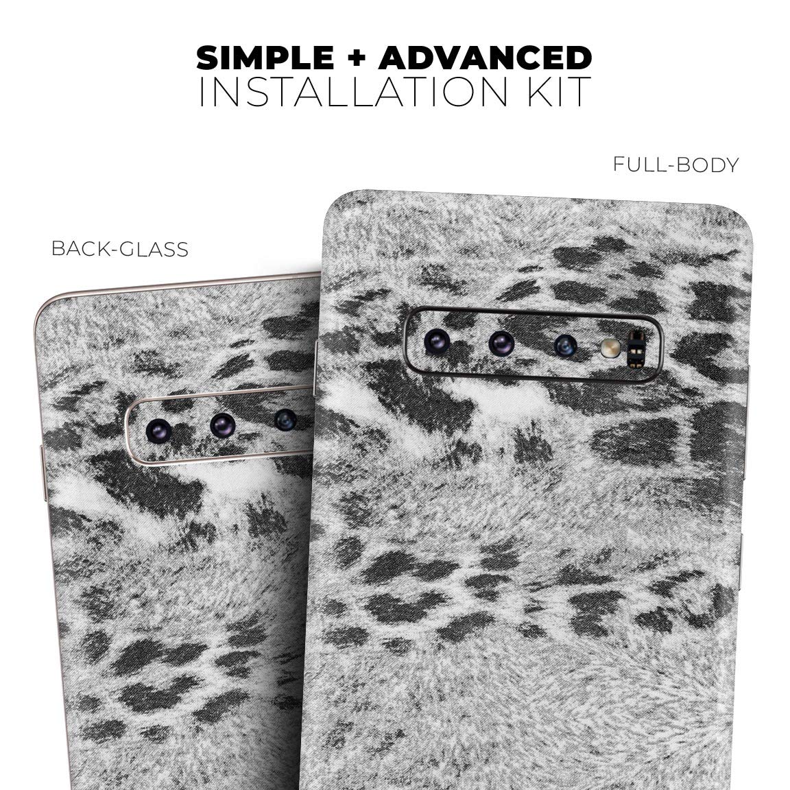 DesignSkinz White and Black Real Leopard Print Protective Vinyl Decal Wrap Skin Cover Compatible with The Samsung Galaxy S20 (Screen Trim & Back Glass Skin)