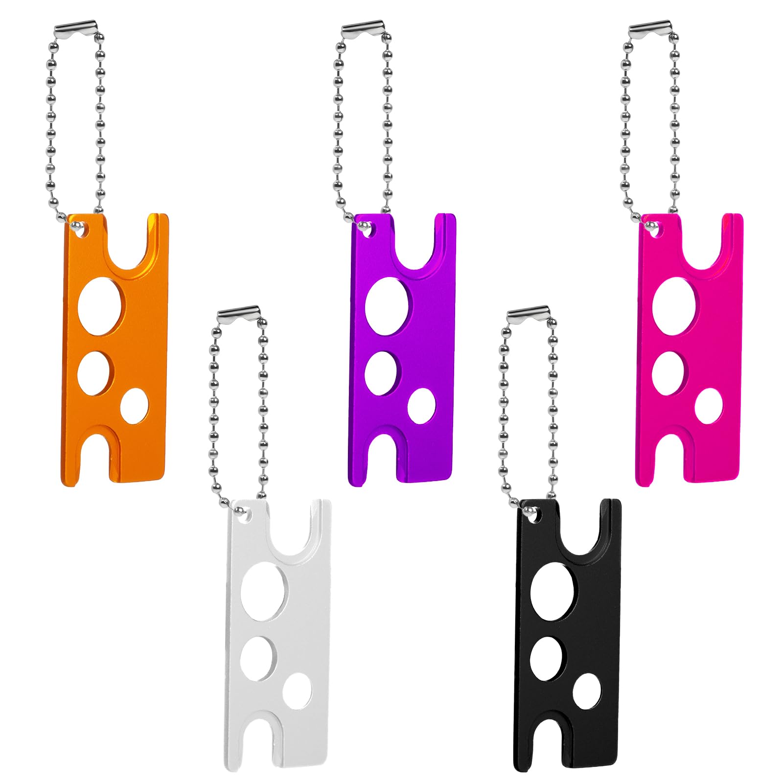 RONRONS 5 Pack Essential Oil Bottle Opener with Keychain, Stainless Steel Roll-On Cap Openers for Eyelash Glue, Replacement Bottle Mouth Heads – Universal Fit, Durable & Portable