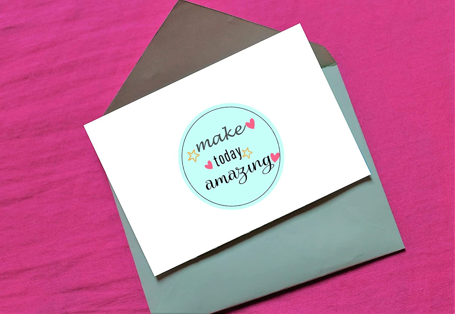 youok 500 Pcs Inspirational Themed Make Today Amazing Stickers,1.5 Inch Round Blue Motivational Labels for Water Bottle, Gifts, Envelopes, DIY