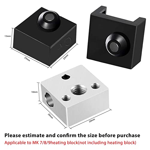 10Pieces Heater Block Silicone Cover 3D Printer Hotend Silicone Sock Heat Shield Printer Accessories for Creality Ender 3/3 Pro/3 V2, Ender 5/5 Plus/5 Pro, CR 10 Series, MK7/ 8/9