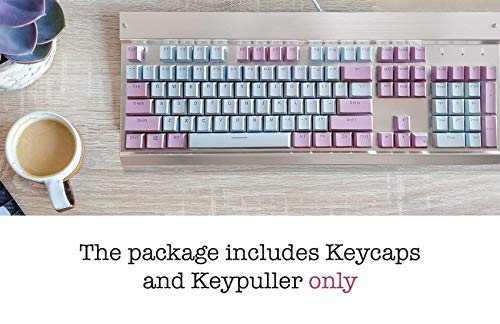 Better Livin 104 Doubleshot, ANSI Layout, OEM Profile, Cherry MX keycaps, Translucent Backlit Compatible Gaming Keyboard keycaps for 61/87/104 Keyboards (Purple-Blue)