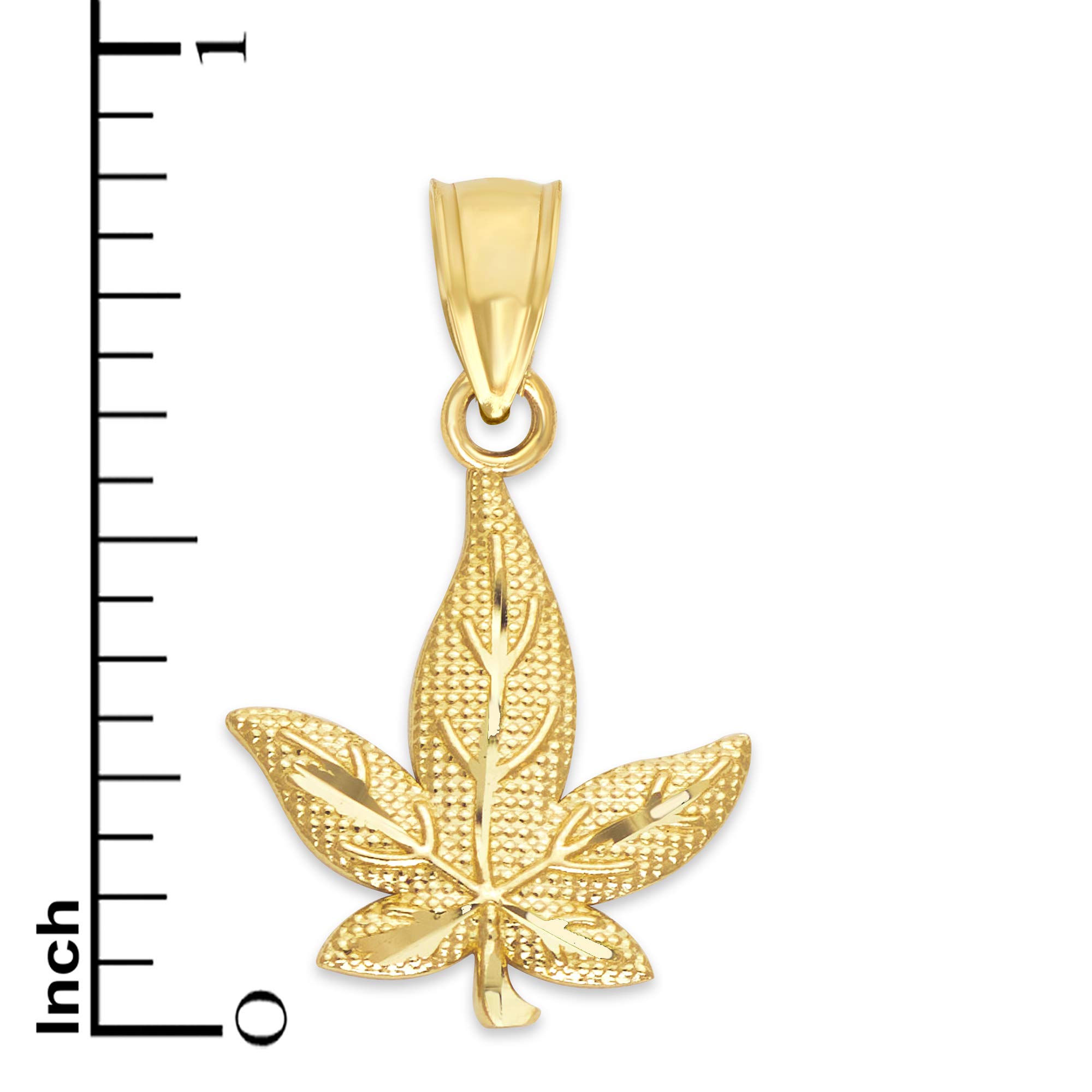 10k Real Solid Gold Weed Leaf Pendant for Necklace, Marijuana Accessories Gift for Her, 420 Jewelry Stoner Charm