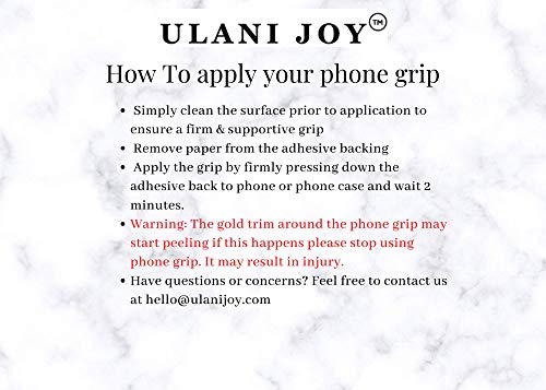 ULANI JOY Medium/Large Clear/White Agate Crystal Druzy Quartz Phone Grip Phone, Easy Grip for Large Phone| Fresh New Look | Stand Holder for Large Smart Phones and Tablets