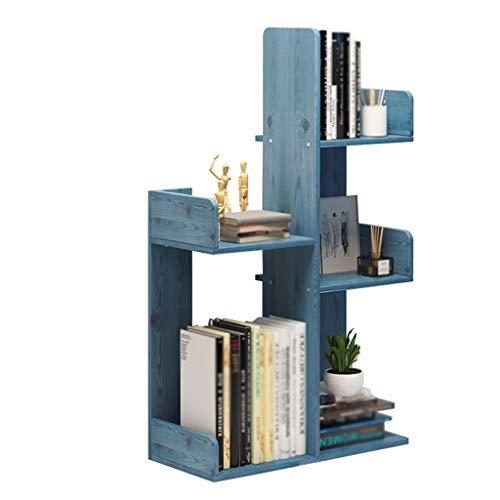 Shelf Bookshelf Magazine Rack Partition Stratification Storage Rack Desktop Office Desk Home Dormitory 40X18X71CM MUMUJIN (Color : Blue)