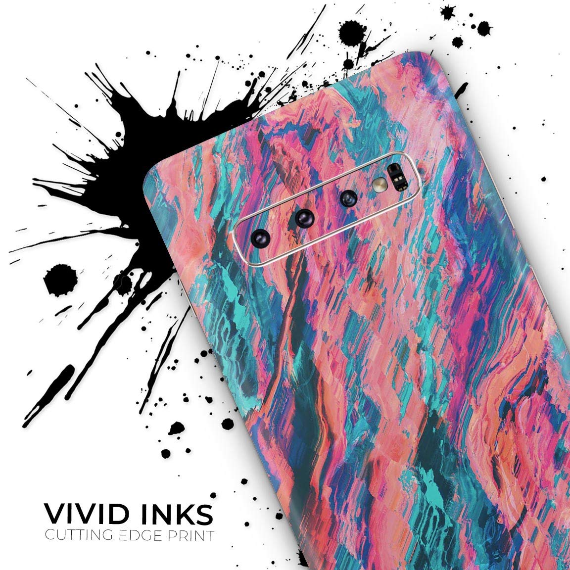 DesignSkinz Liquid Abstract Paint Remix V17 Protective Vinyl Decal Wrap Skin Cover Compatible with The Samsung Galaxy S20 (Screen Trim & Back Glass Skin)
