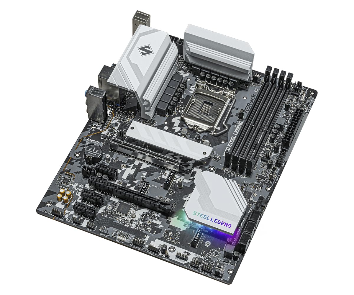 ASRock H570 Steel Legend Compatible with Intel 10th and 11th Generation CPU (LGA1200) H570 Chipset ATX Motherboard