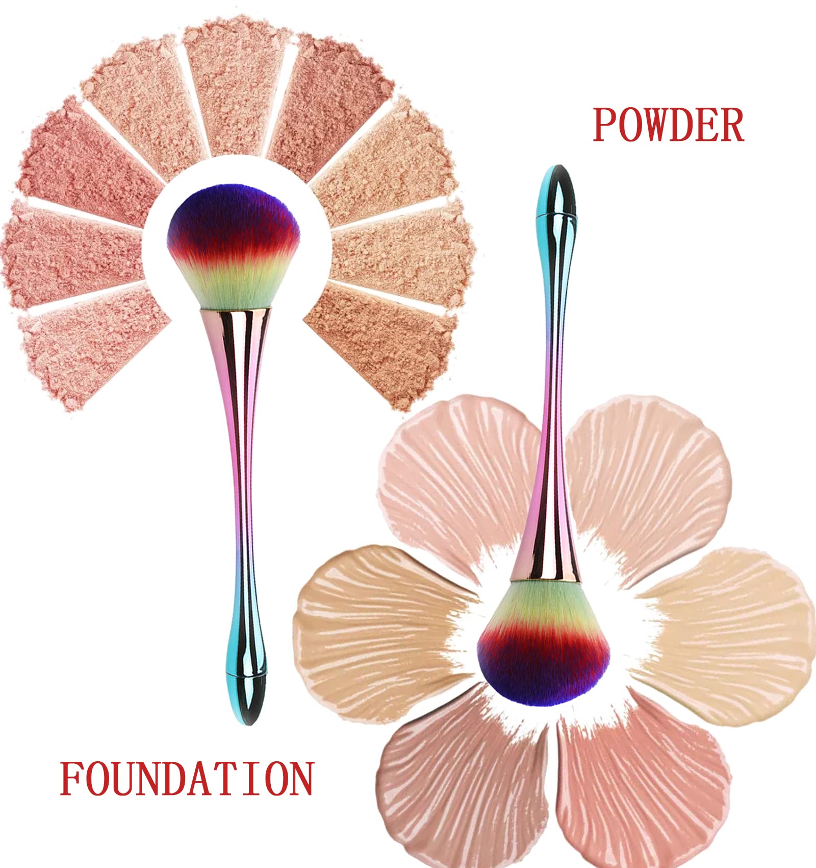 Large Powder Mineral Brush Nail Art Dust Brush Foundation Makeup Brush Powder Brush and Blush Brush for Daily Makeup (colour)