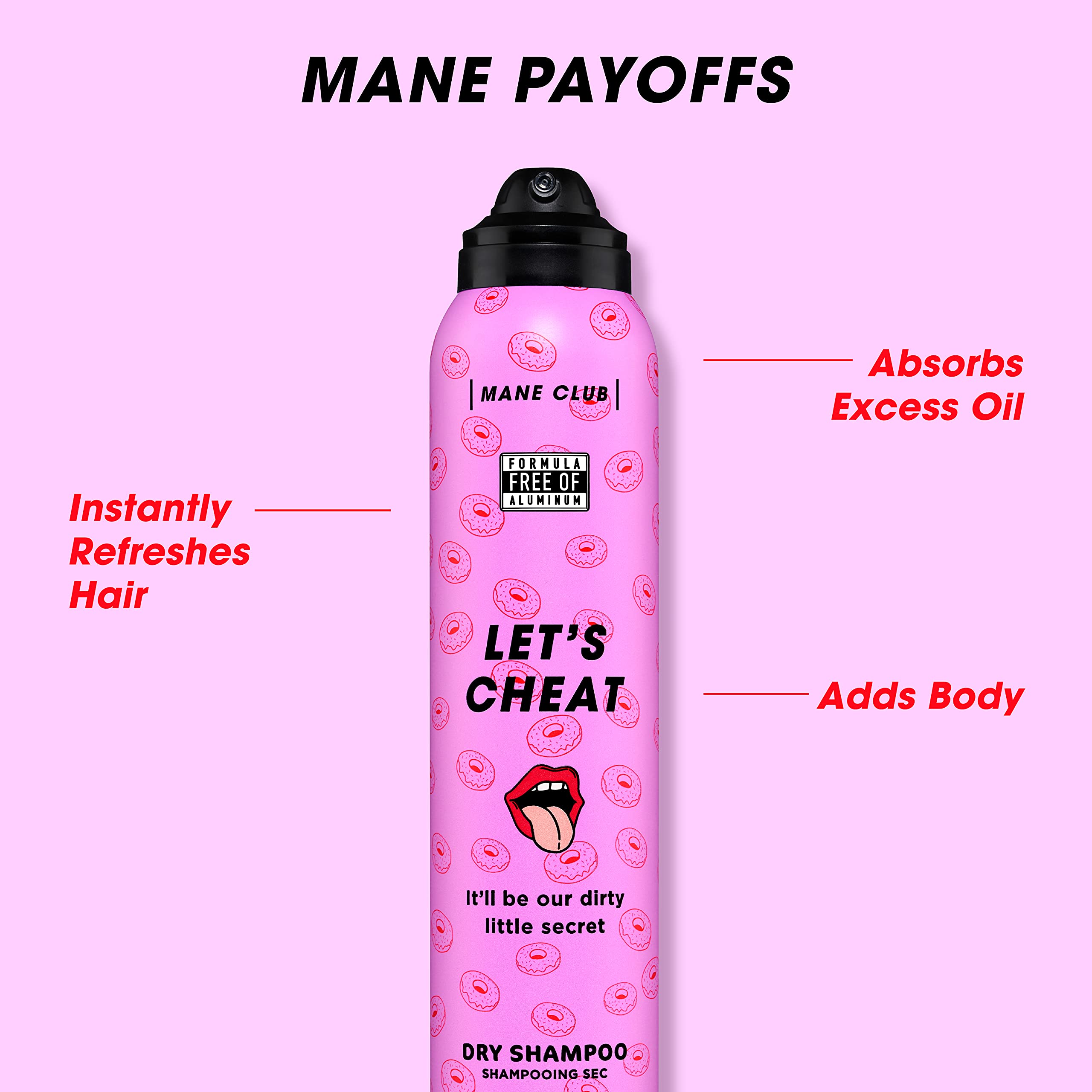 MANE CLUB Let's Cheat Dry Shampoo, cruelty free, vegan, no sulfates or parabens, 4.3 Oz