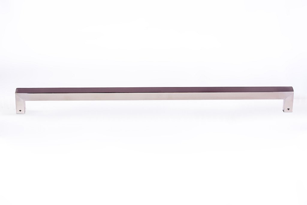12 Inch Square Rectangle Flat Shape Stainless Steel Modern Contemporary Entry Door Handle Towel Bar Pull Shower Glass Sliding Barn Door Interior Exterior Door Pull Push Brush Nickel Satin Finish