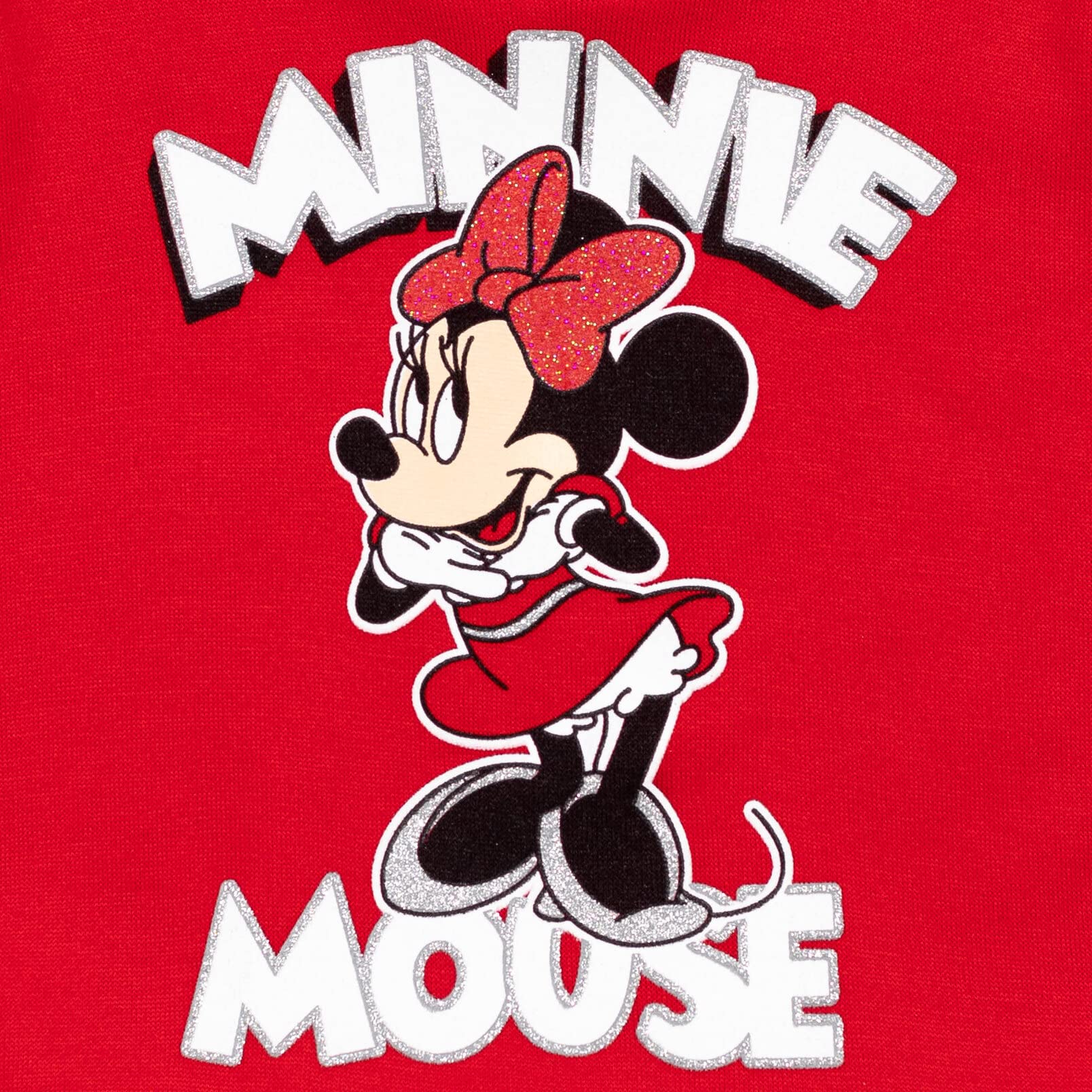 Disney Minnie Mouse Infant Baby Girls Fleece Pullover Peplum Hoodie Leggings Set Red 18 Months