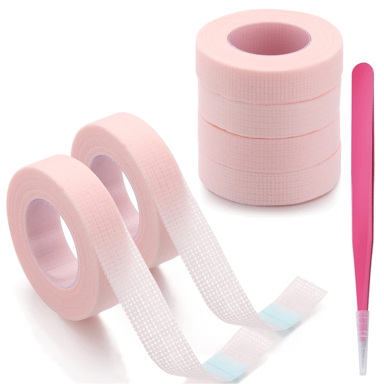 Etercycle 6 Rolls Lash Extension Tape, Eyelash Tape Micropore Breathable Adhesive Fabric Lashes Tape for Eyelash Extension Supply Tools, 1/2'' x 10 Yards Each Roll (Pink)