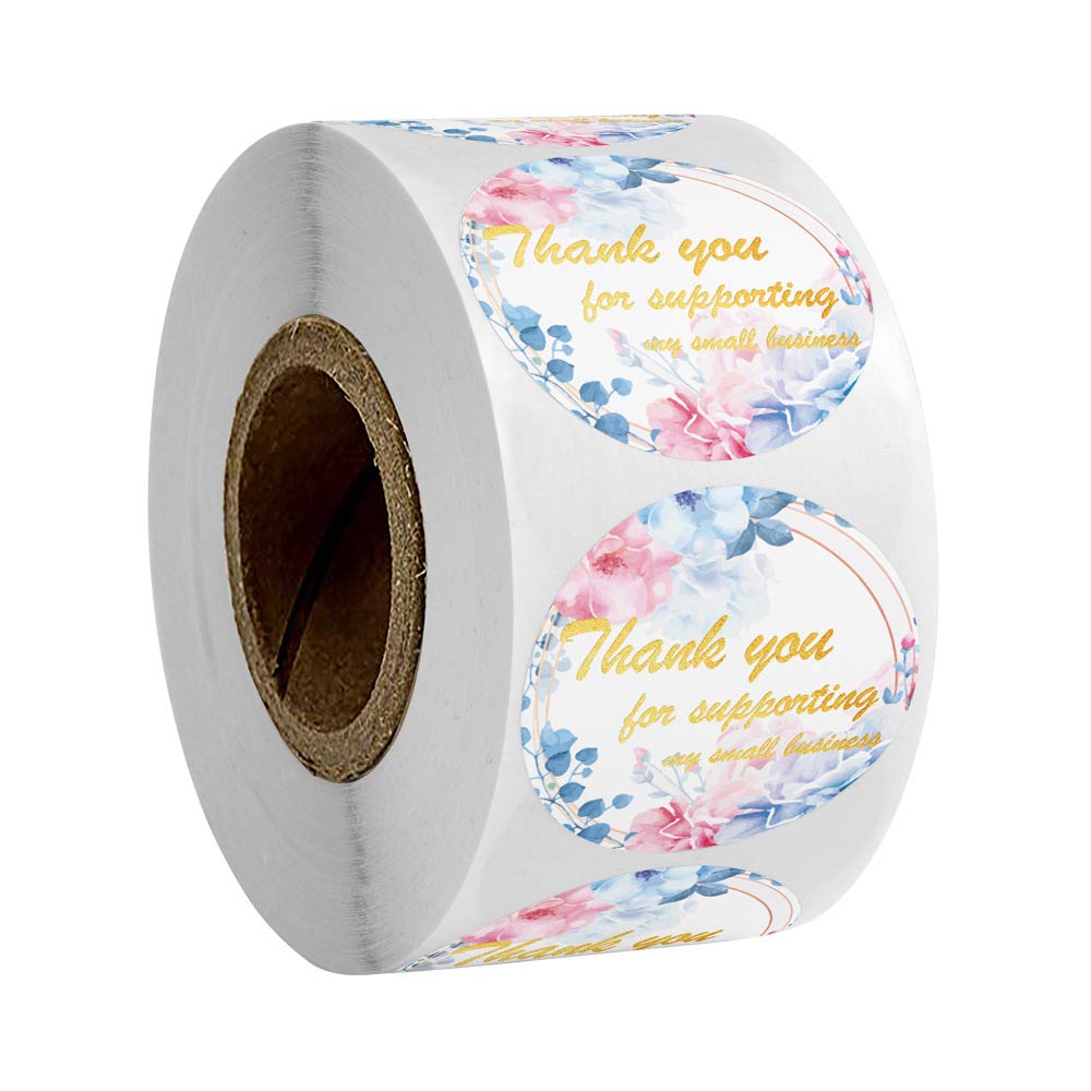 1''/25mm Thank You Stickers, 500pcs Circle Adhesive Label Per Roll, for Sealing,Wedding,Birthday and Party (1inkaqi)