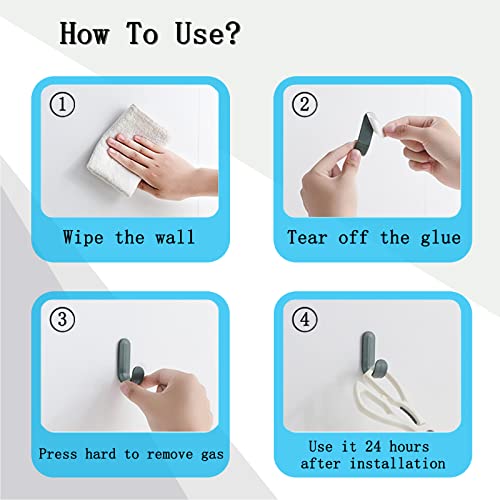 18Pcs Plastic Adhesive Hooks, Fashion Color Wall/Door Hanger for Hanging Coat Clothes, Hats, Ladies Bags, Purses, Keys, Towels