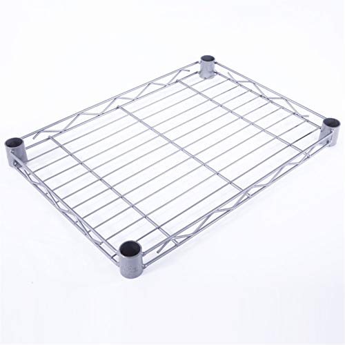 4-Wire Shelving Silver Gray Metal Storage Rack Height Adjustable Shelves, Heavy Duty Commercial Grade Steel Utility Layer Shelf Rack Organizer for Restaurant, Pantry, Kitchen Garage, 13.8"x9.8"x31.5"