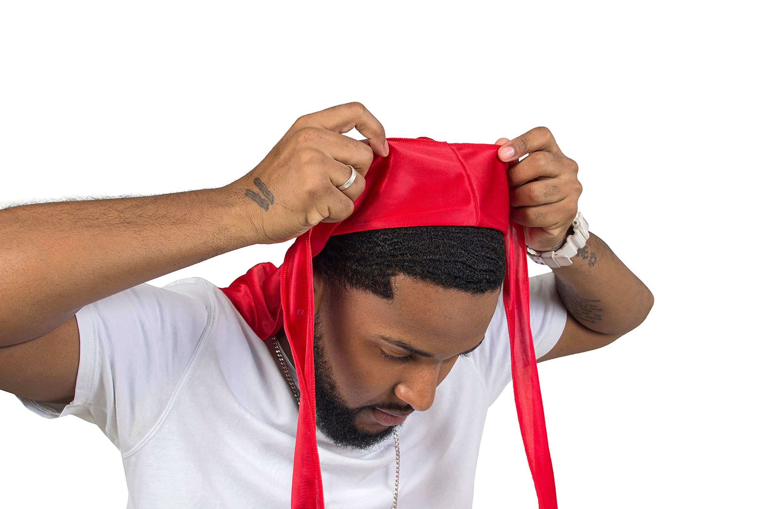 ForceWave 3 Pieces Silky Durags and 1 Wave Cap Pack for Men Waves, Moisture-Tech Fabric Satin Du-Rag