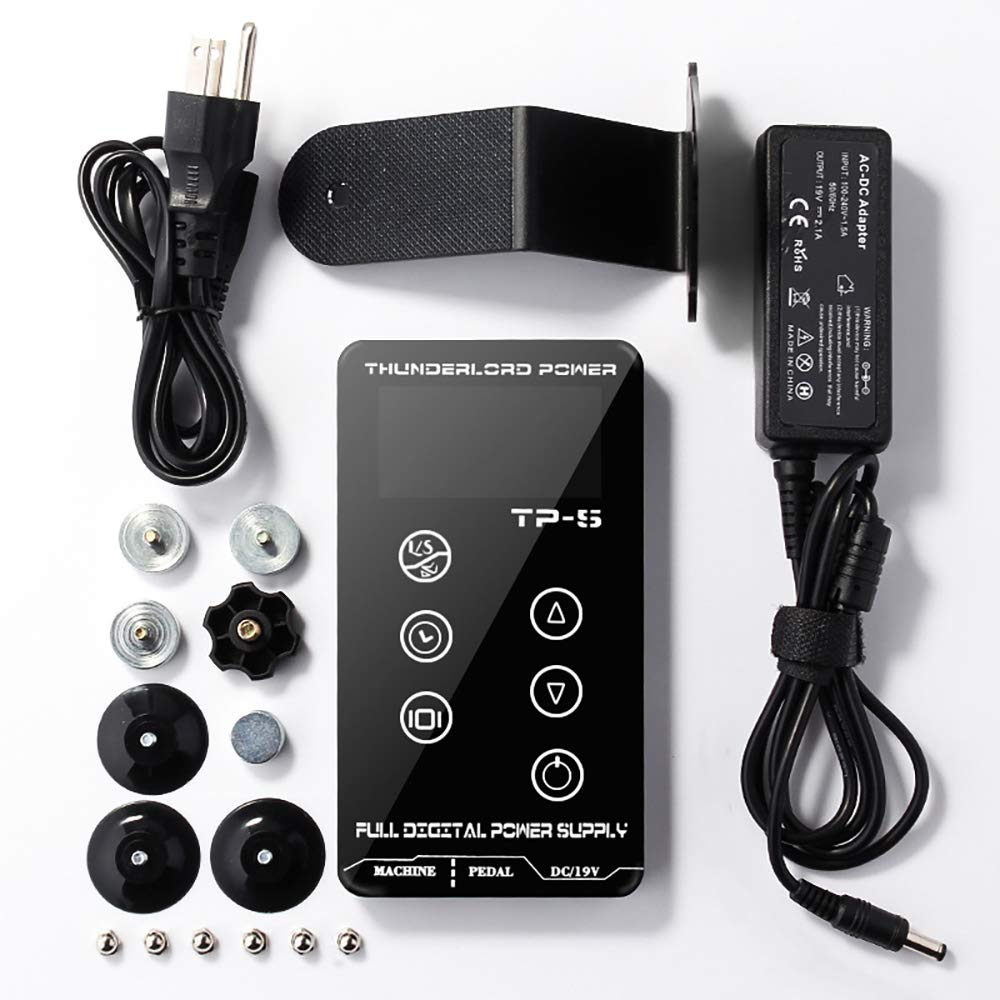 TATELF Digital Tattoo Power Supply Touch Screen LCD Power Source for Coil Rotary Tattoo Machines Gun kit Blue