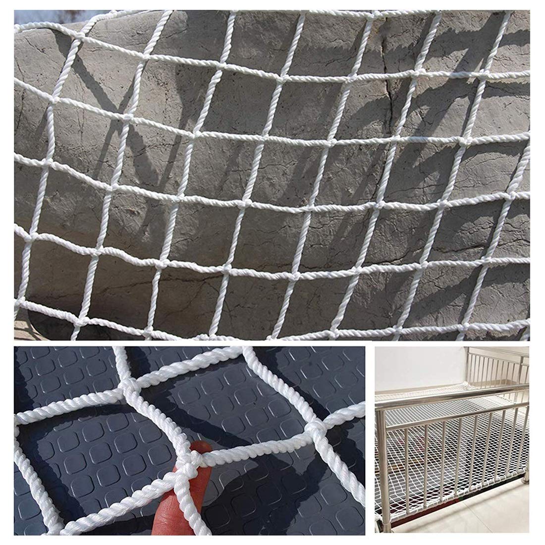Anti-Fall Stair Nets Fence Nets Baby Safety Net, Stairs Balcony Anti-Fall Net Window Protection Net Outdoor Development Training Climbing Net Bar Garden Decoration Net Hanging Clothes Net White Rope