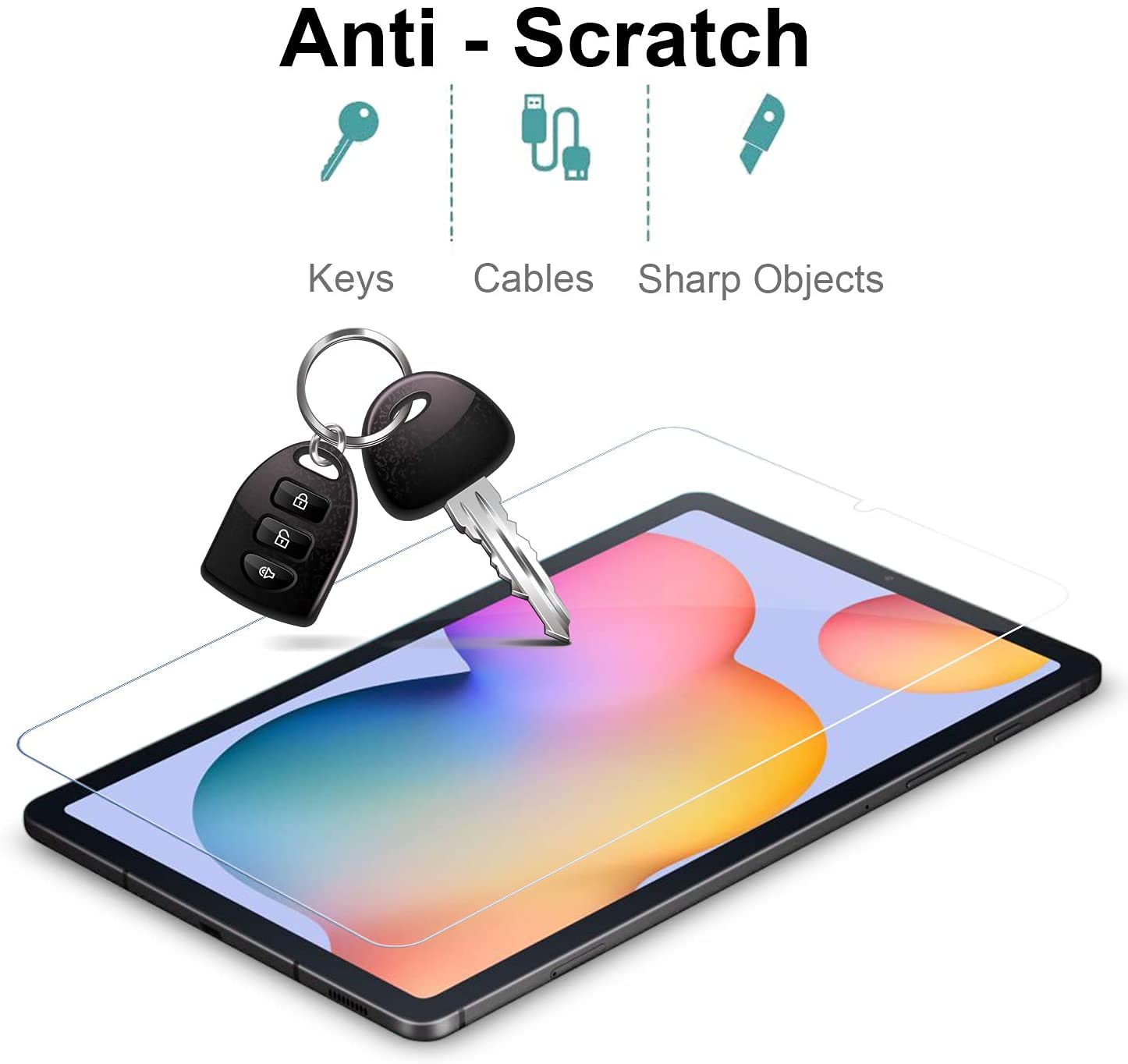 ZenRich (2 Pack) Anti-Glare Screen Protector for Samsung Galaxy Tab S6 Lite 10.4'' 2024/2022/2020, 9H Hardness Tempered Glass Screen Film for S Pen Compatible/Scratch Resistant/Bubble Free
