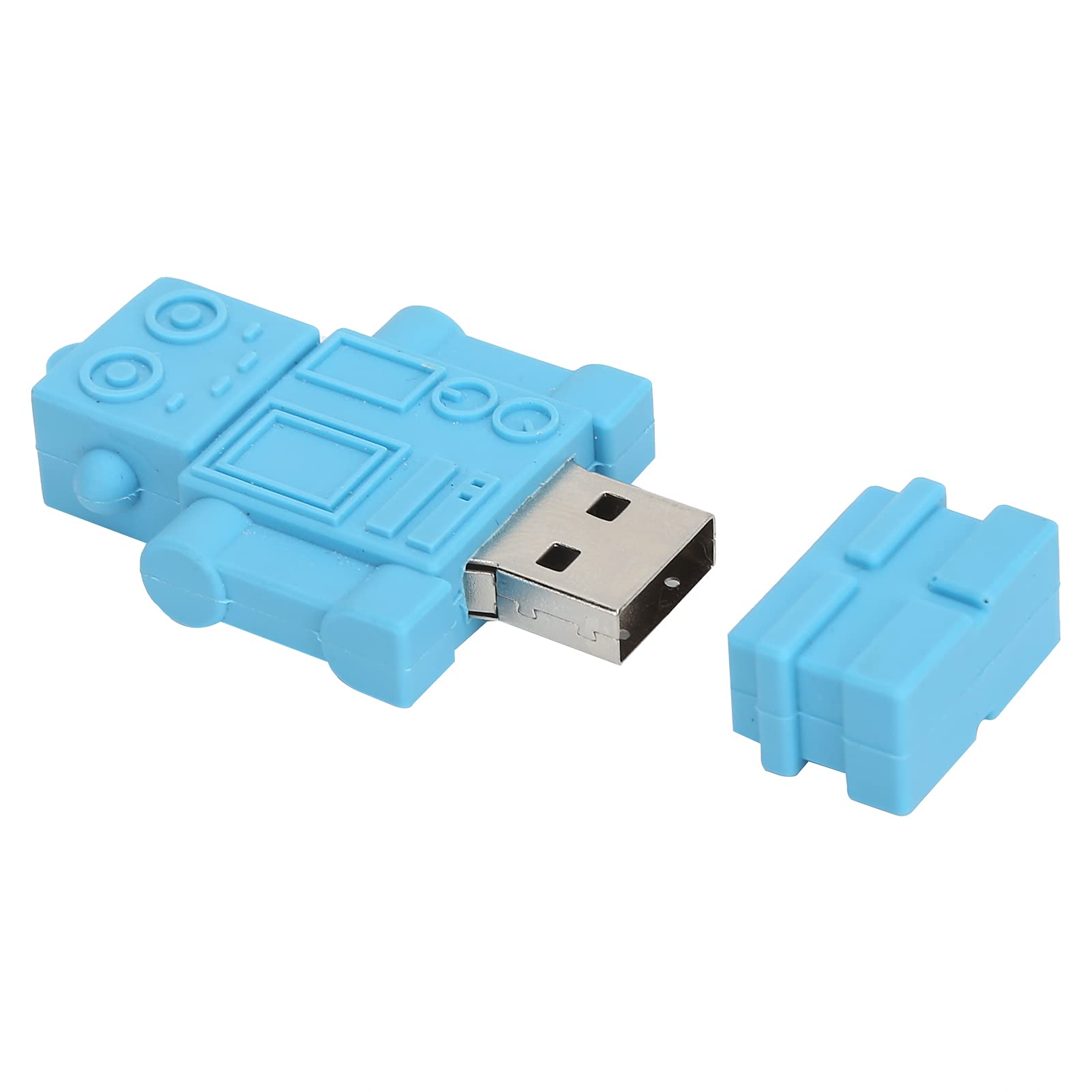 Cute USB Flash Drive, Novelty Cartoon Blue Robot Appearance Thumb Drive, Pendrive Memory Thumb Stick for Date Storage, Gifts for School Students Kids Children Teacher Collegue Employees (128GB)