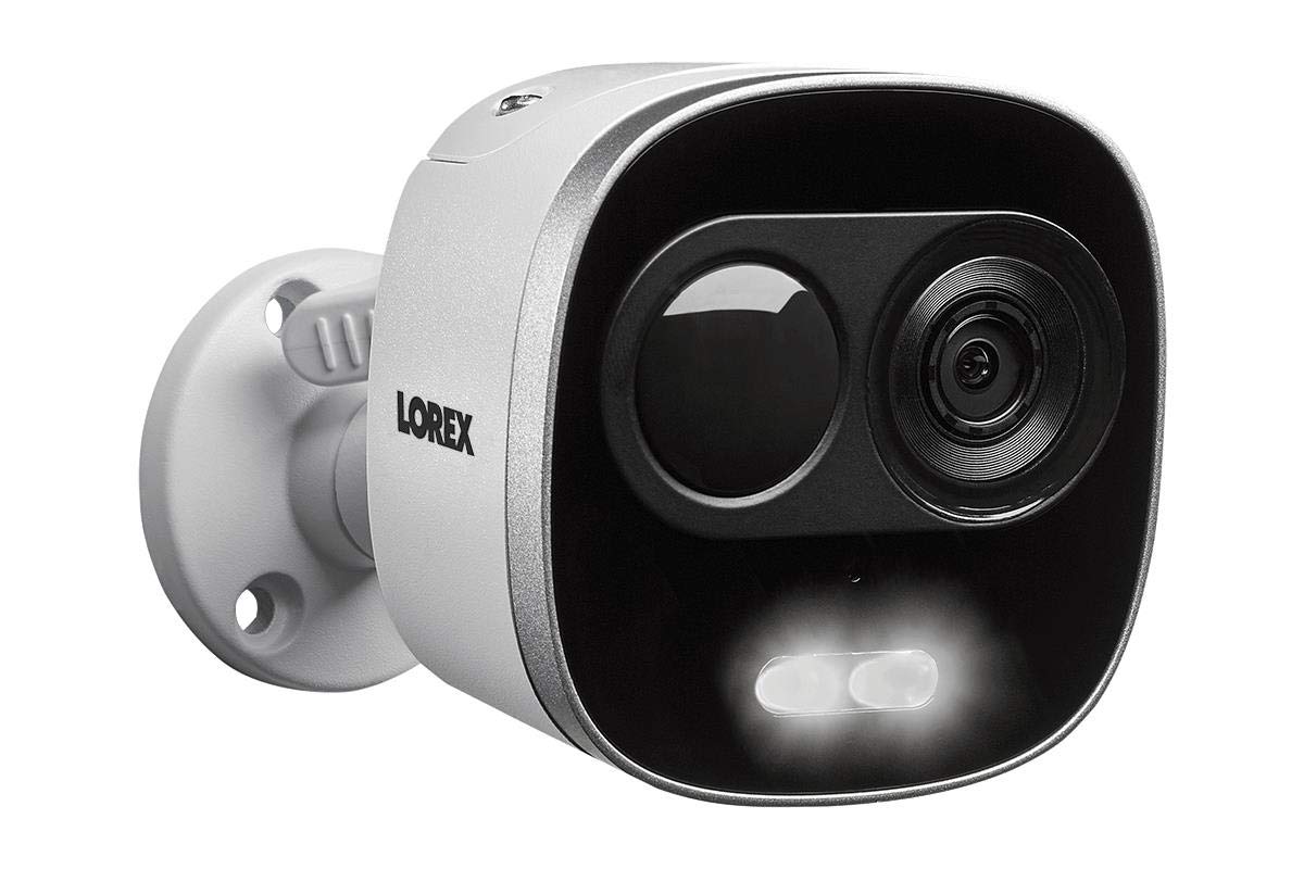 Lorex LNB8105X 4K Ultra HD Active Deterrence IP Security Bullet Camera, 2.8mm, 130ft Night Vision, CNV, Audio, Works with LNR600X,LNR6100X,N841,N861B,N862B,N842, White (Renewed)