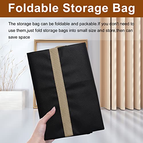 100L Large Storage Bag(3 Pack,Black),Large Moving Bags with Zippers & Carrying Handles, Storage Bags Storage Totes for Clothes, House Moving,77×55×24cm