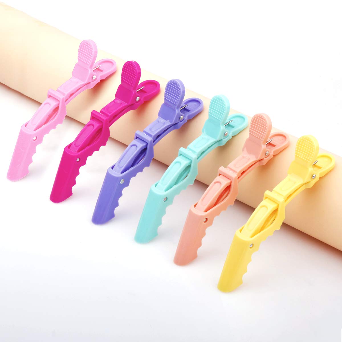 GLAMFIELDS 12 pcs Alligator Hair Clips for Styling Sectioning, Non-slip Grip Clips for Hair Cutting, Durable Women Professional Plastic Salon Hairclip with Wide Teeth & Double-Hinged Design